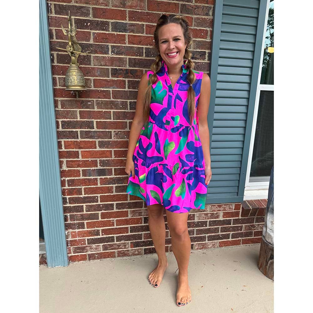 Neon Seaweed Tiered Dress | Haley Bee Boutique